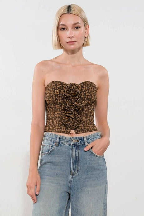 Naomi Textured Woven Tube Top – Bohemian Black by Walking Roses